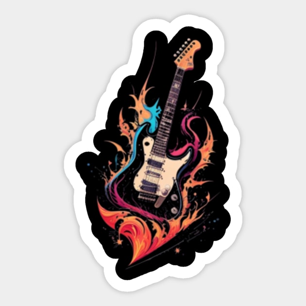 Electric guitar - Electric Guitar - Sticker | TeePublic