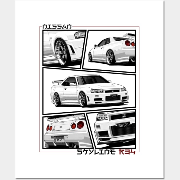 Nissan Skyline r34 GTR White, JDM Car - Nissan Skyline Gtr R34 ...