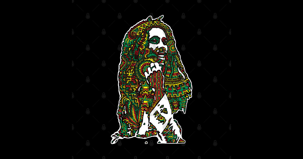 Psychedelic Reggae Sun God - Reggae Singer - Sticker | TeePublic
