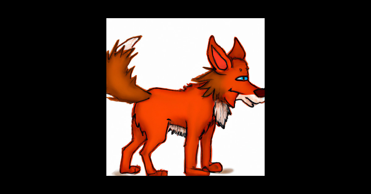 Cute Red Wolf Drawing - Red Wolf - Sticker | TeePublic