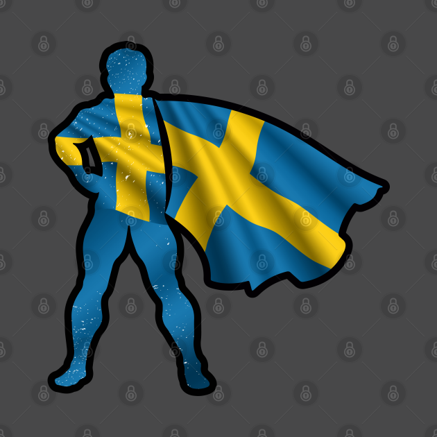 Sweden Hero Wearing Cape of Swedish Flag Hope and Peace Unite in Sweden ...
