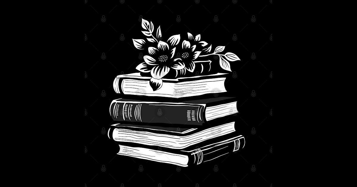 Blooming Knowledge, A Dark Academia Book Stack - Dark Academia - Sticker | TeePublic
