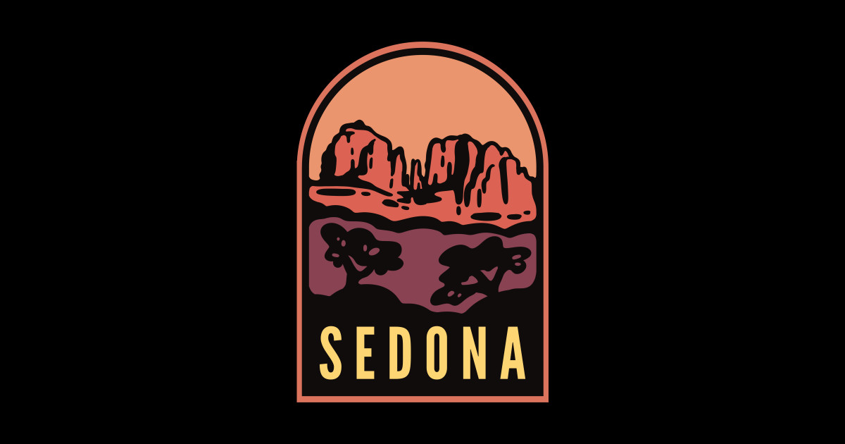 Sedona Arizona Sunset Badge - Sedona - Sticker | TeePublic
