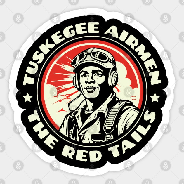 Tuskegee Airmen Red Tails Vintage WW2 - Tuskegee Airmen - Sticker ...