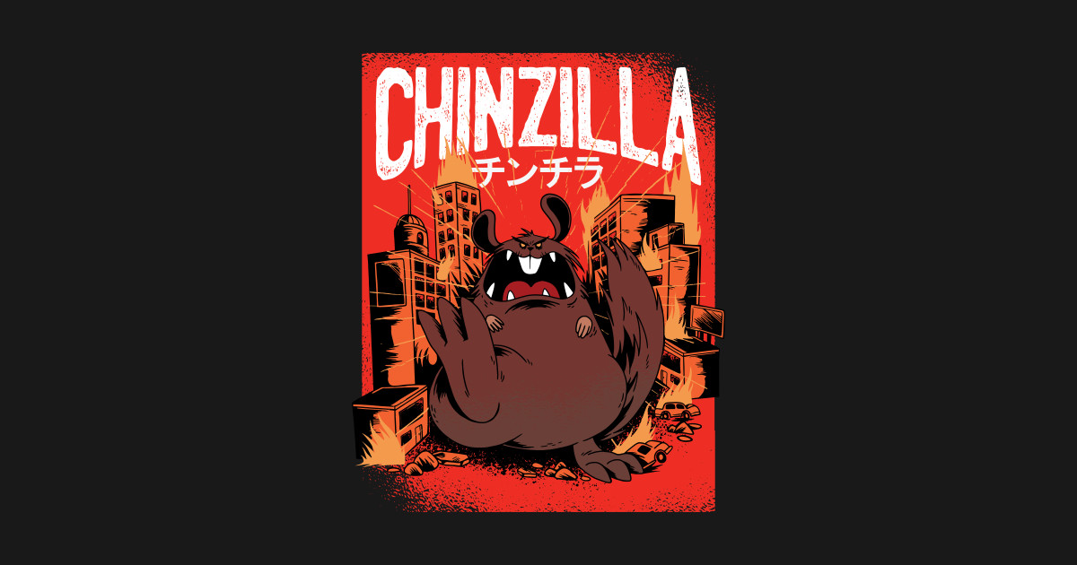 Chinzilla Funny Japanese Kaiju Monster Manga Style - Funny Chinchilla ...