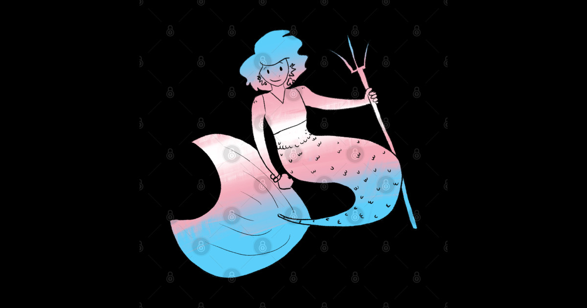 Trans Mermaid - Pride Mermaid - Sticker | TeePublic