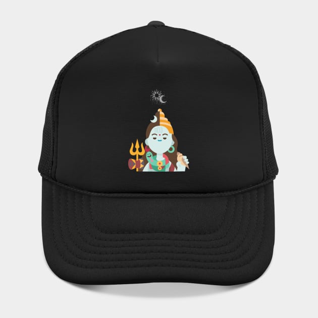 Hindu god shiva shakti-sun & moon balance - Universe - Hat | TeePublic