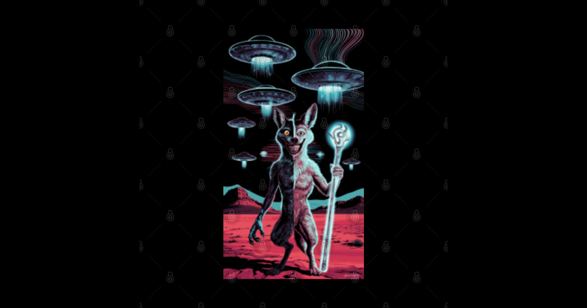 UFO Alien Wolf King Area 51 Sci-Fi - Area 51 Alien - Sticker | TeePublic