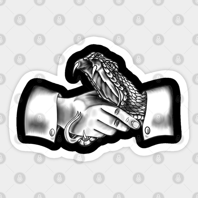 Snake Handshake - Snake Handshake - Sticker | TeePublic