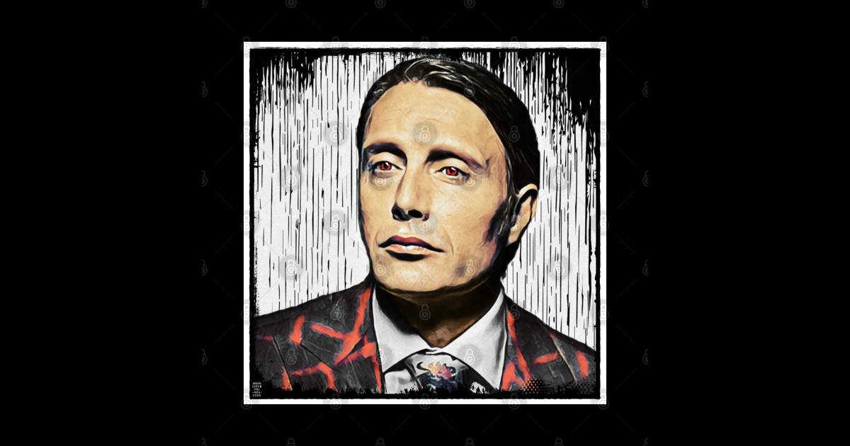 Hannibal Red Eyes with Drip Paint Background - Hannibal - Sticker ...