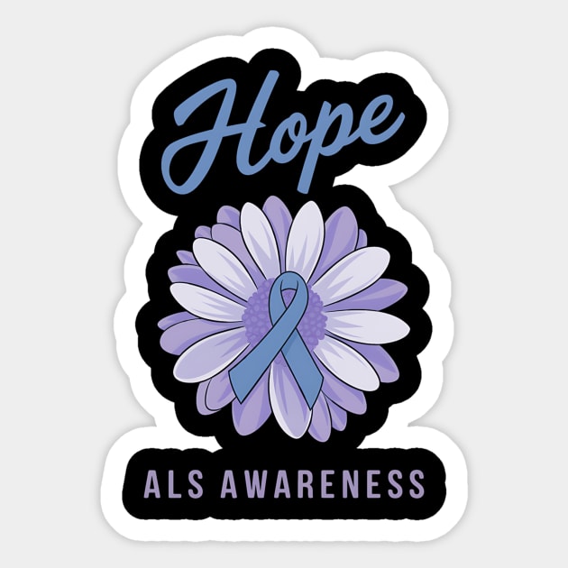 ALS Awareness Month Blue Sunflower Ribbon ALS Warrior - Als Awareness ...