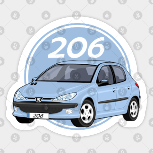 car peugeot 206 sporty cartoon vector blue - Car Peugeot 206 Sporty ...
