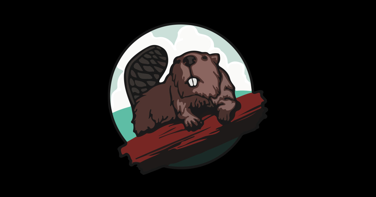 Beaver on a Log - Beaver - Sticker | TeePublic