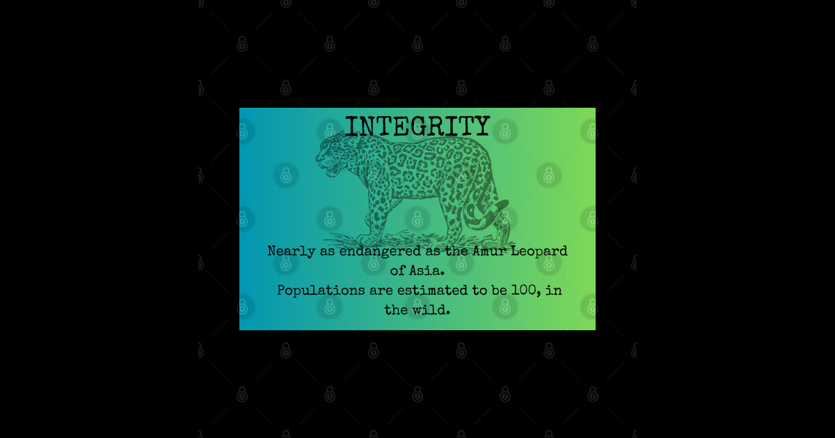 Endangered Integrity/Endangered Amur Leopard Greens - Social Commentary ...