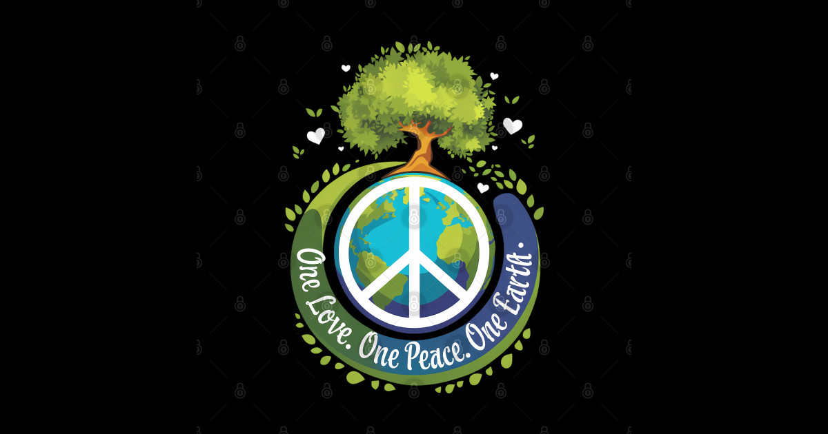 Love World Earth Day Anniversary Peace Hippie Tree - Love World Earth ...