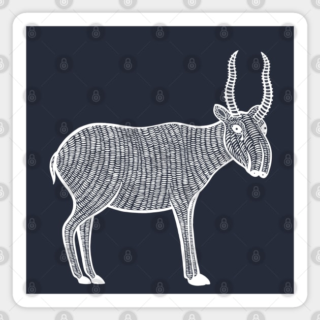 Saiga Antelope - hand drawn detailed animal drawing - Saiga Antelope ...