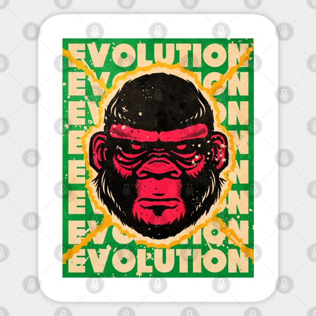 funny monkey evolution - Monkey - Sticker | TeePublic