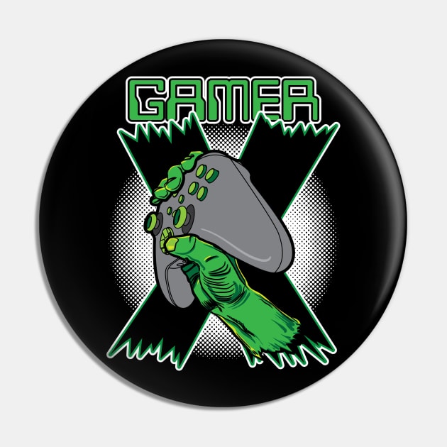 Severed arm holding Game Controller - Game Controller - Pin | TeePublic