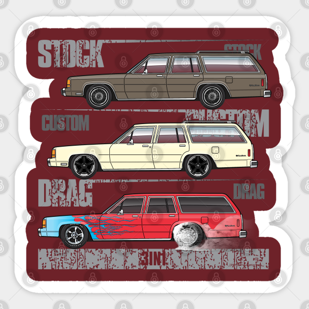 3 in 1 - Ltd Crown Vic Wagon - Sticker | TeePublic
