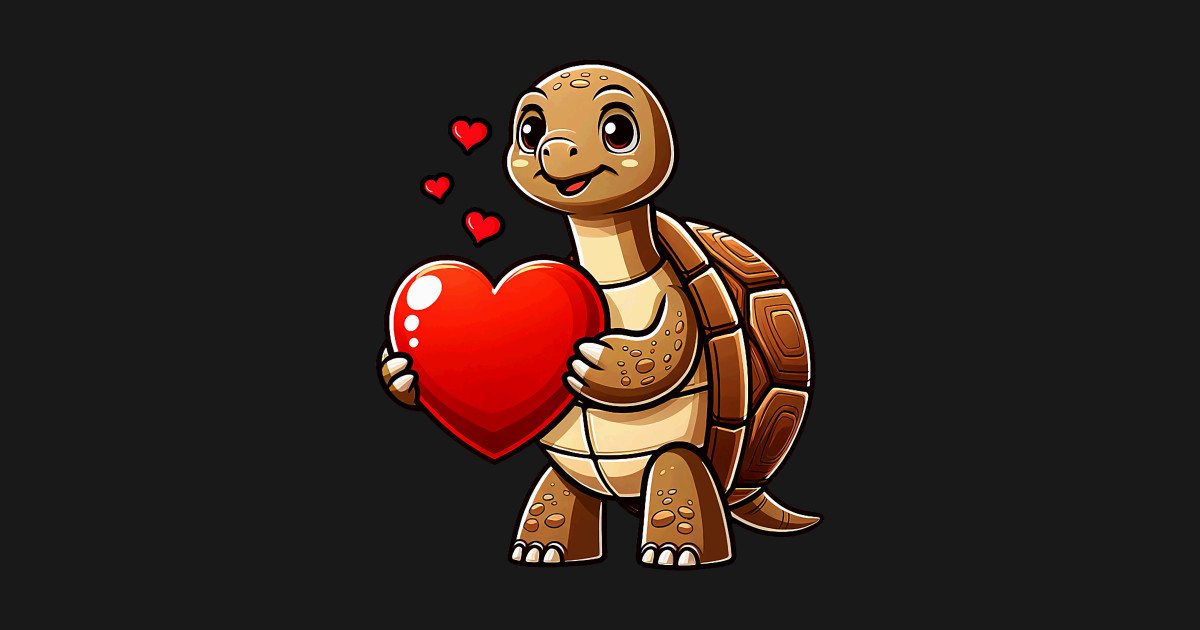 Turtle Pet Sulcata Tortoise Turtle Valentines Heart Lover Funny Boys ...
