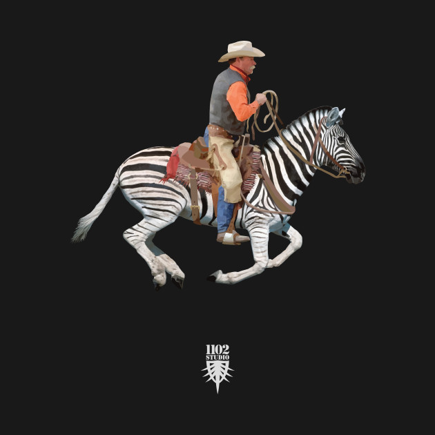 Zebra Cowboy - Cowboy - T-Shirt Designed & Sold By Jonathan Ishaya Ishaya