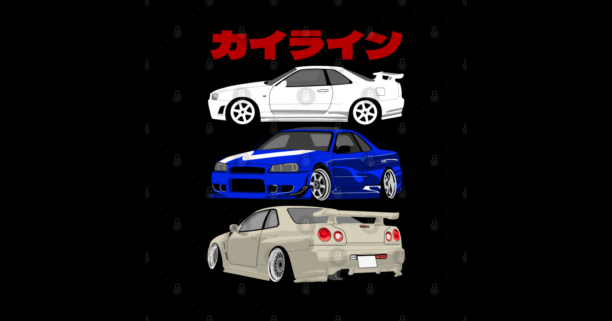 Nissan Skyline gtr r34 - Nissan - Sticker | TeePublic