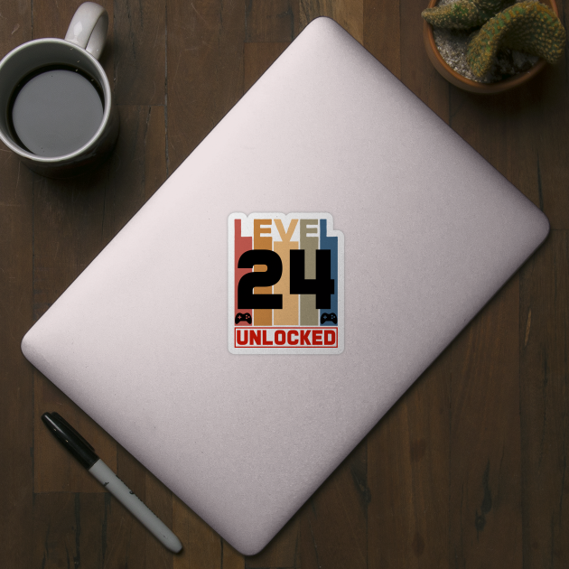 Level 24 Unlocked - Born in 1997 Gaming - 24th Birthday Anniversary ...