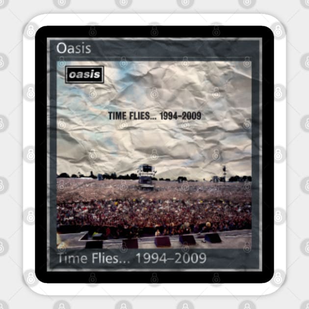 Album Cover Oasis // Time Flies... 1994–2009 - Oasis - Sticker | TeePublic