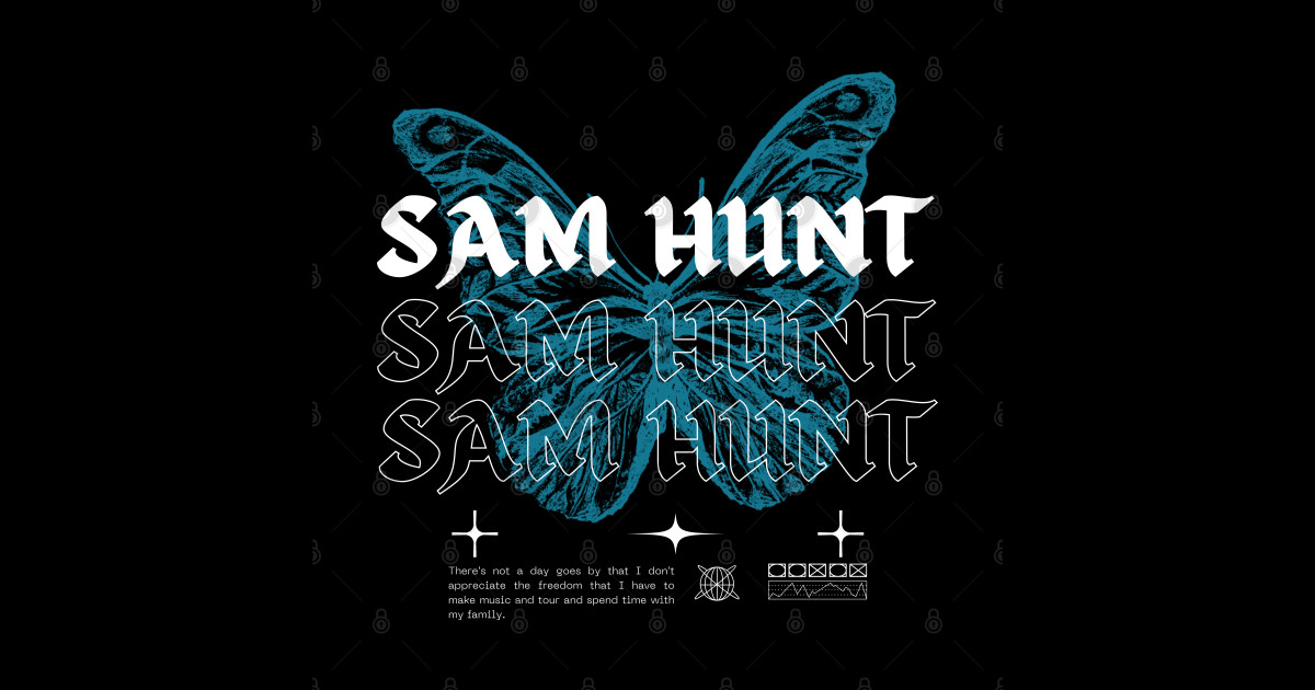 Sam Hunt // Butterfly - Sam Hunt - Sticker | TeePublic