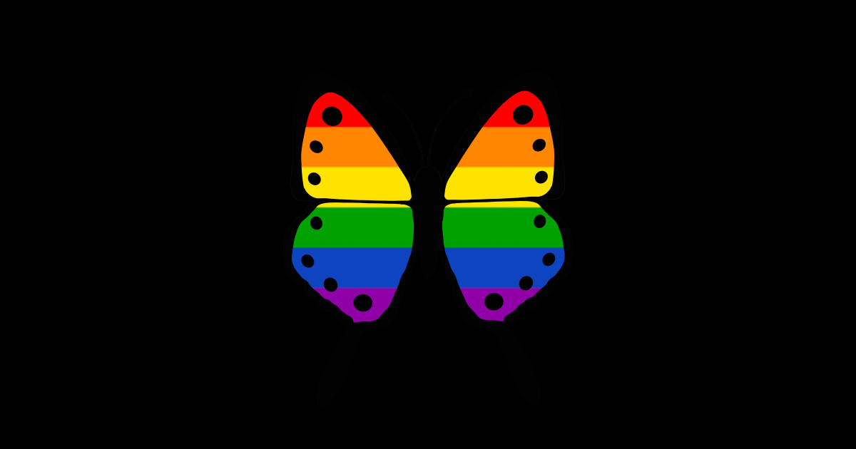 Gay Pride Butterfly - Gay Pride - Sticker | TeePublic