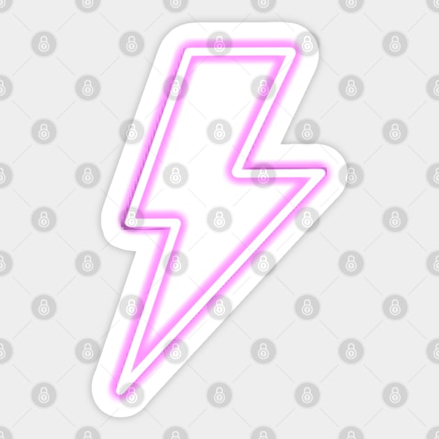 Lightning bolt pink neon sign - Neon - Sticker | TeePublic