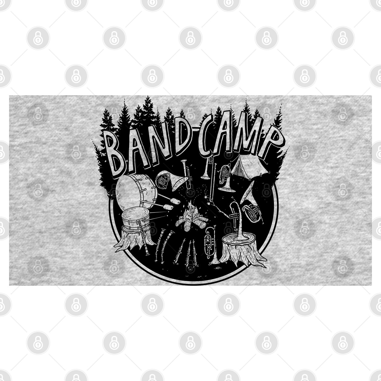 Band Camp - Camping Instruments (Black) - Band Camp - T-Shirt | TeePublic