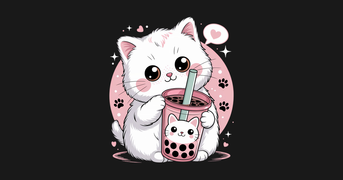 Boba Cat Boba Tea Bubble Tea Kawaii Anime Cat Kawaii Neko - Boba Cat ...