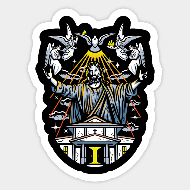 Jesus christ and angels - Jesus Christ - Sticker | TeePublic