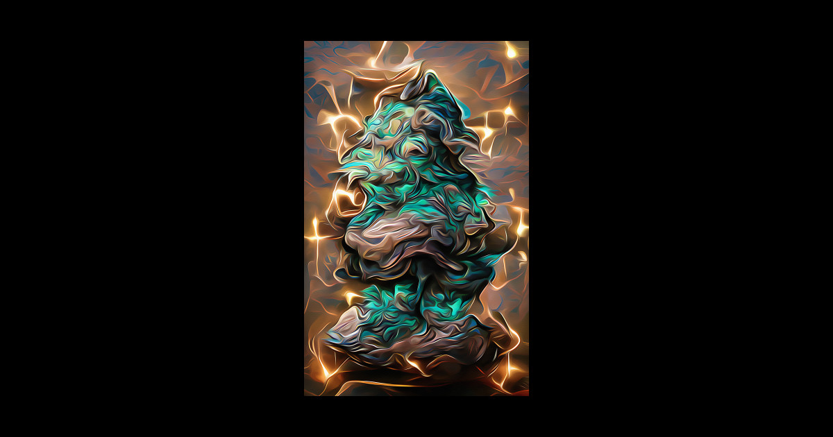Bronze Padded Smooth Bioluminescent Nug 420 Weed - 420 - Sticker ...