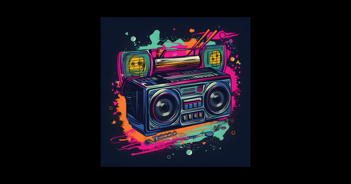 Ghetto Blaster Boom Box 80s Hip-Hop Stereo - Boombox - Magnet | TeePublic