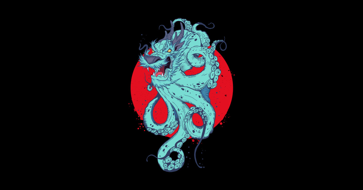 Octopus Dragon - Dragon - Sticker | TeePublic