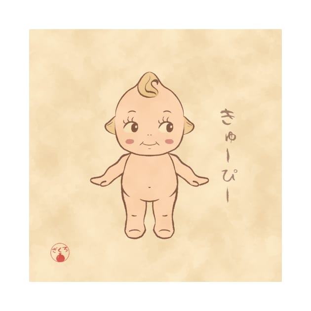 Traditional japanese style Kewpie with background - Japanese - T-Shirt ...