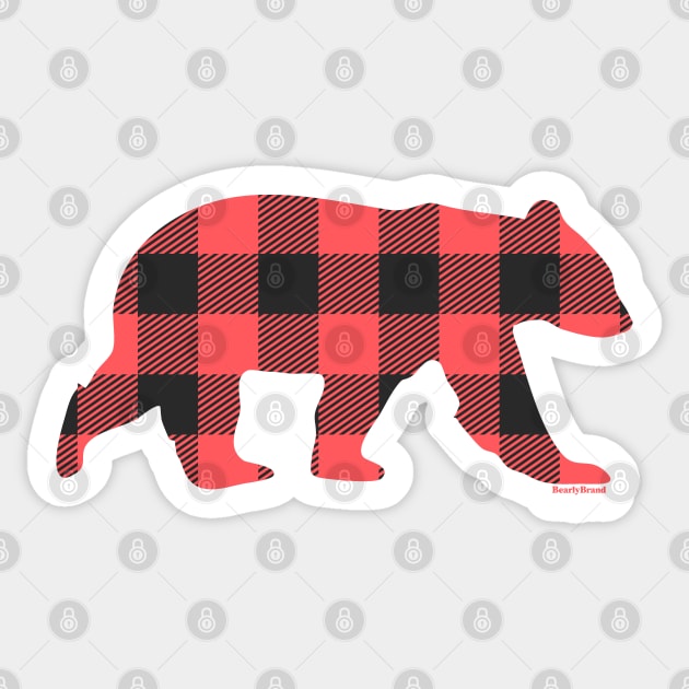 Red Gay Bear Buffalo Plaid Check Bear | BearlyBrand - Gay Bear ...