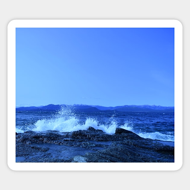 Blue Ocean Waves - Blue Ocean Waves - Sticker | TeePublic