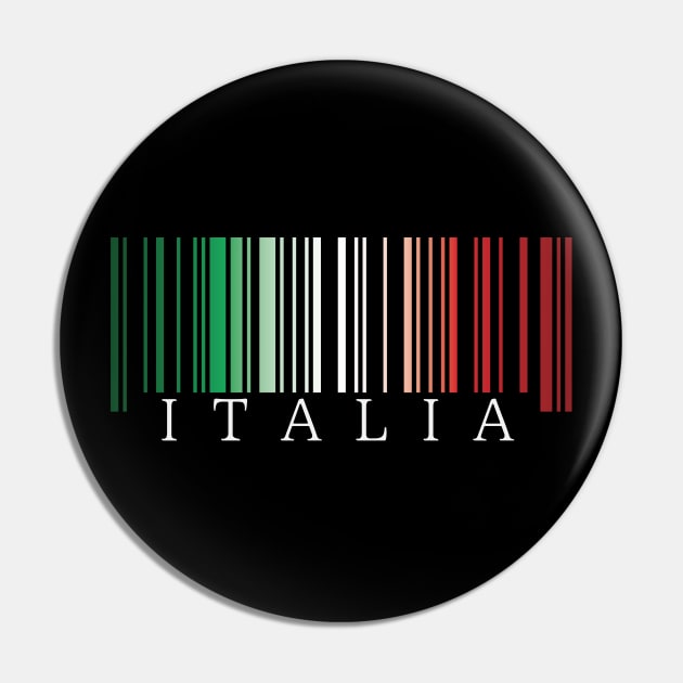 Italia flag colors barcode - Italia Flag - Pin | TeePublic