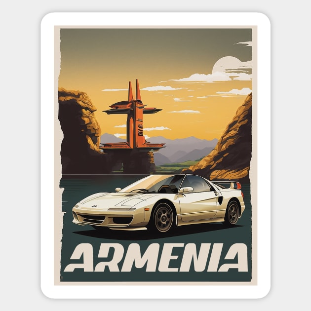 Armenia Honda NSX Travel Art Poster - Armenia - Sticker | TeePublic