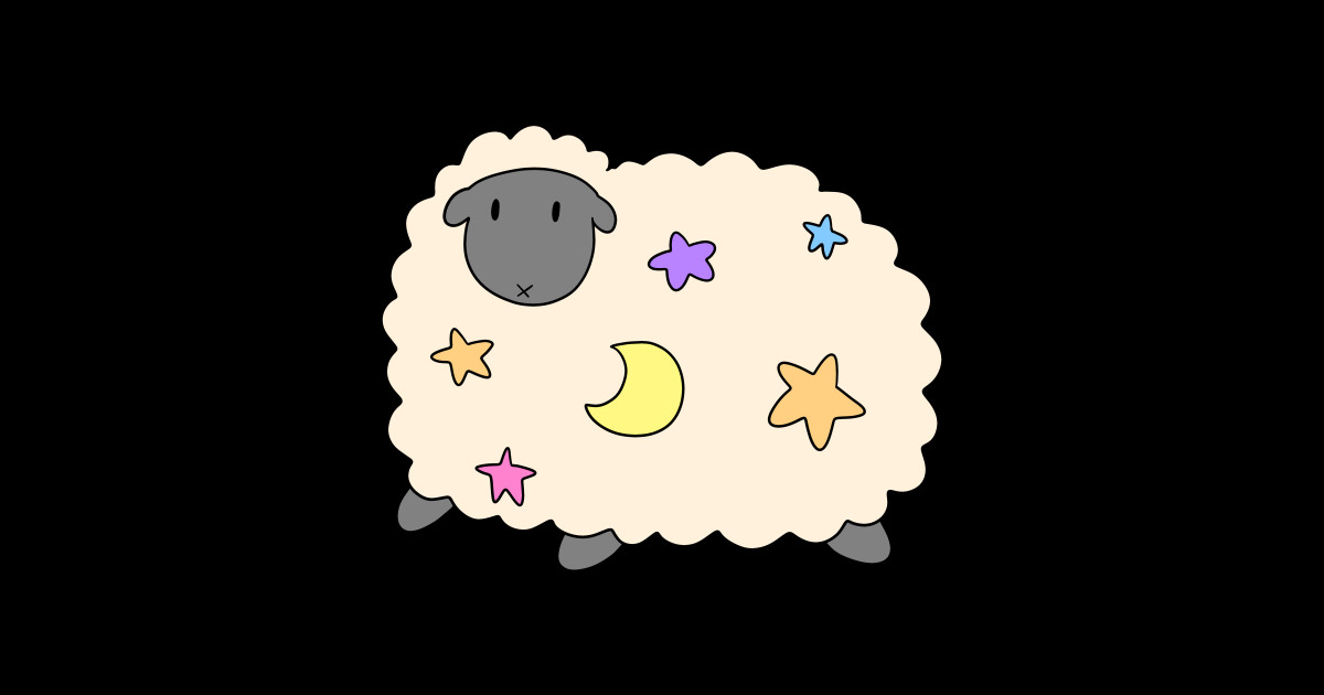 Colorful Stars and Moon Sheep - Sheep - Posters and Art Prints | TeePublic