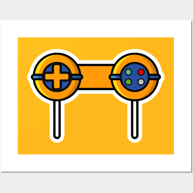 Joystick Controller Buttons in Lollipops Stick Candy Sticker design ...