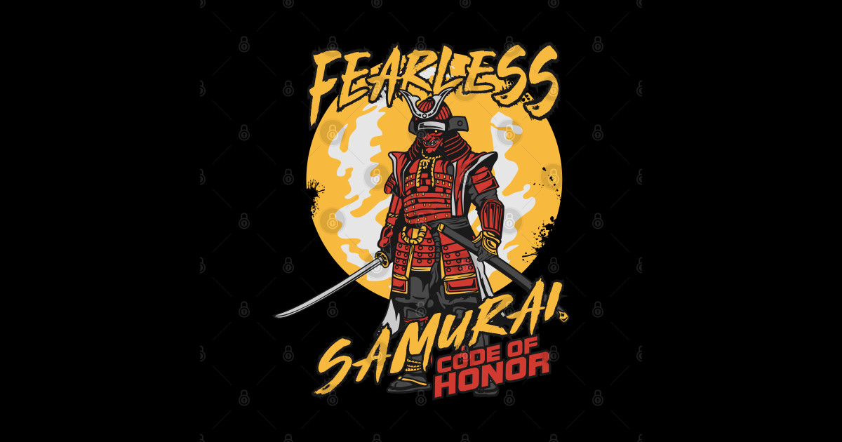 FEARLESS SAMURAI CARTOON - Samurai Warrior - Sticker | TeePublic