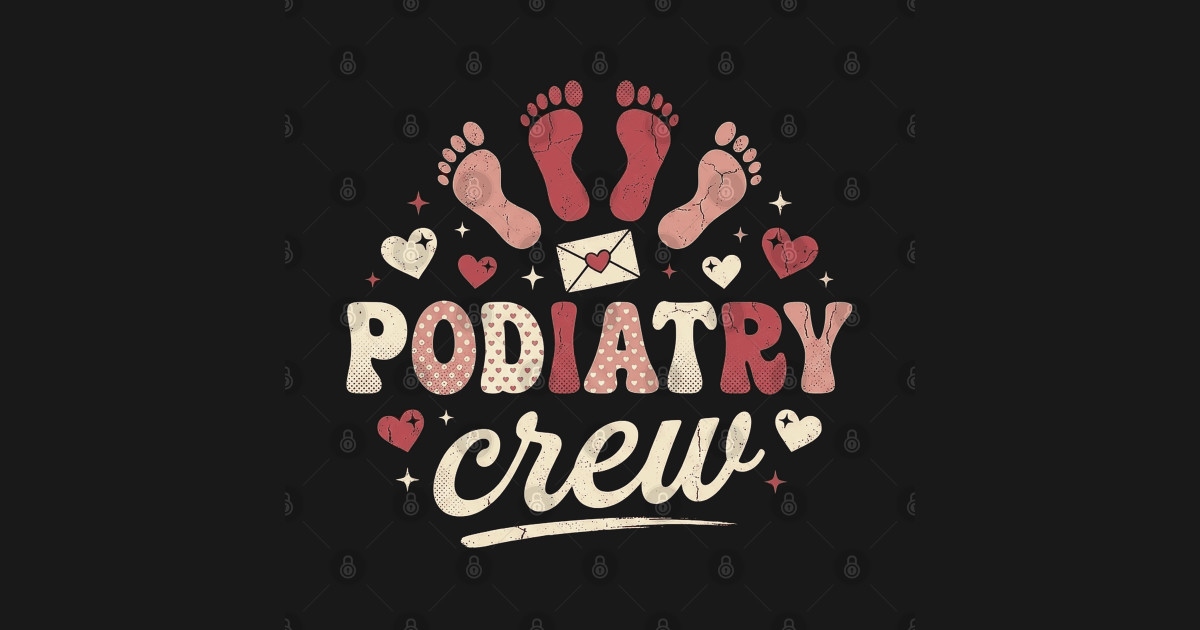 Podiatry Valentine Crew Retro Foot Care - Podiatry Valentine - T-Shirt ...
