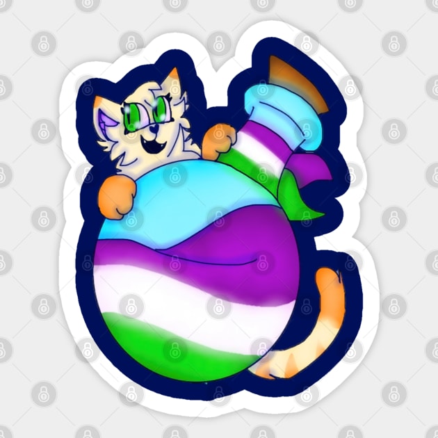 Genderqueer Potion Cat - Lgbt - Sticker | TeePublic
