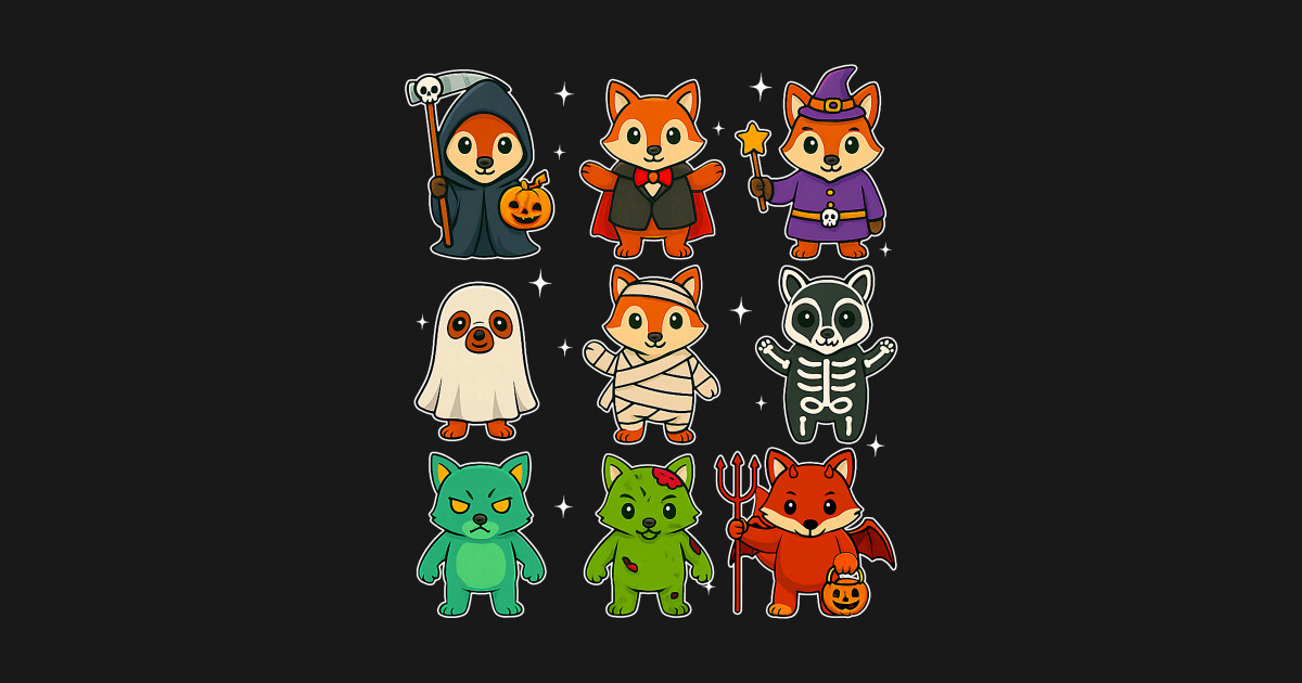 Cute Red Pandas Witch Pumpkin Skeleton Costume Halloween Day - Red ...