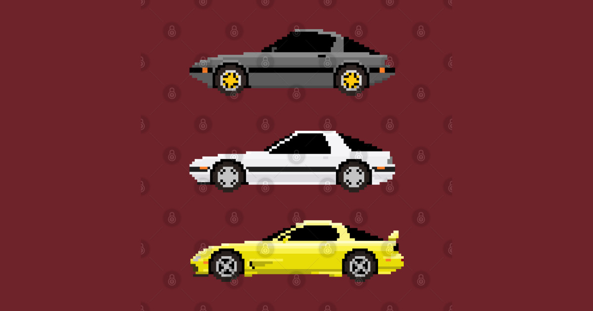 Mazda RX7 Combo Pixelart - Pixelart Car - T-Shirt | TeePublic