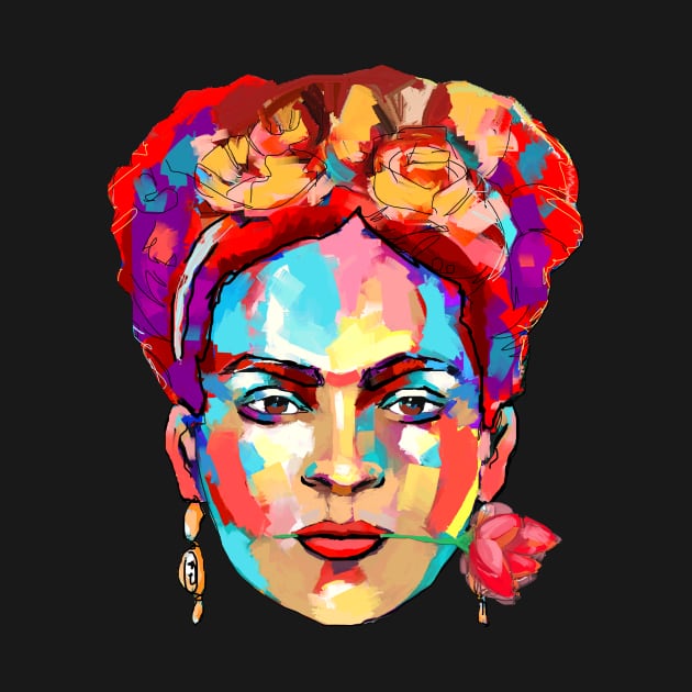 Frida Kahlo Portrait Paint Pop Art - Frida Kahlo - T-Shirt | TeePublic